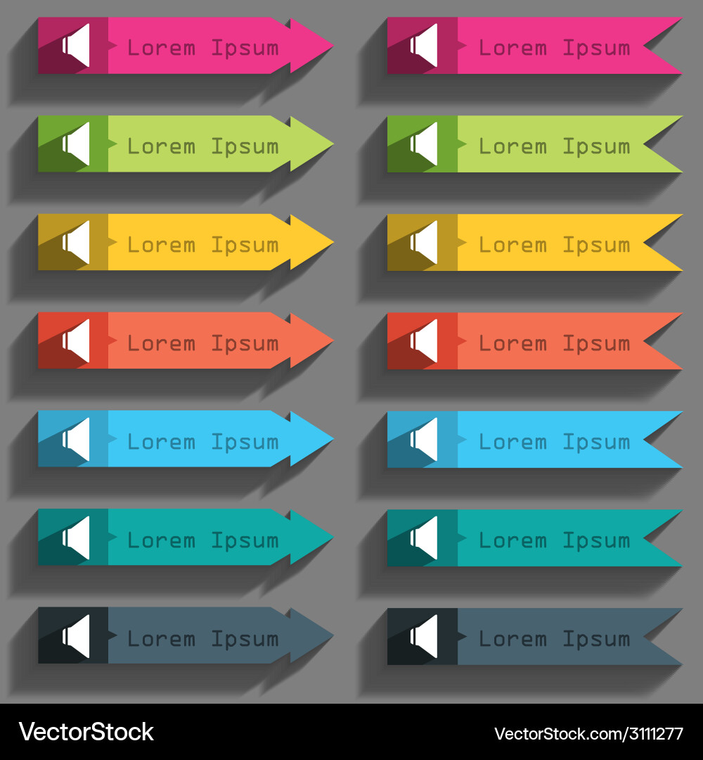 Speaker volume sign icon sound symbol set Vector Image
