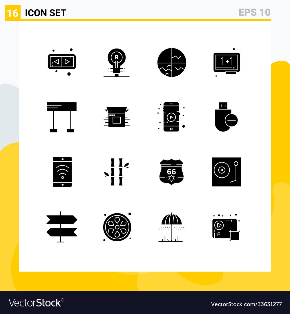 Stock icon pack 16 line signs and symbols Vector Image