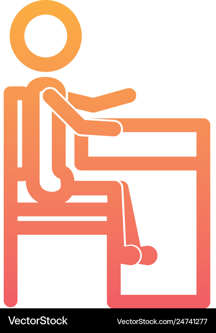 Student figure silhouette in seat Royalty Free Vector Image