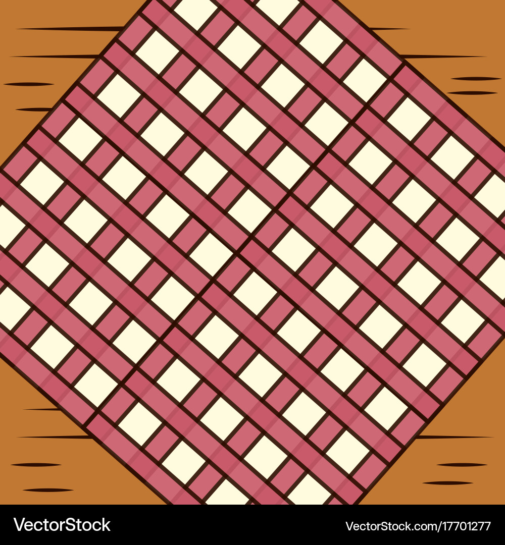 Table with checkered tablecloth image Royalty Free Vector
