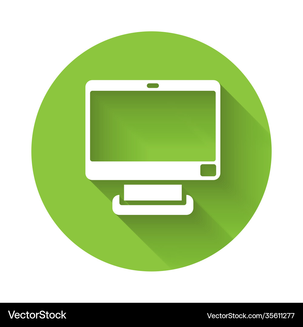 White computer monitor screen icon isolated Vector Image