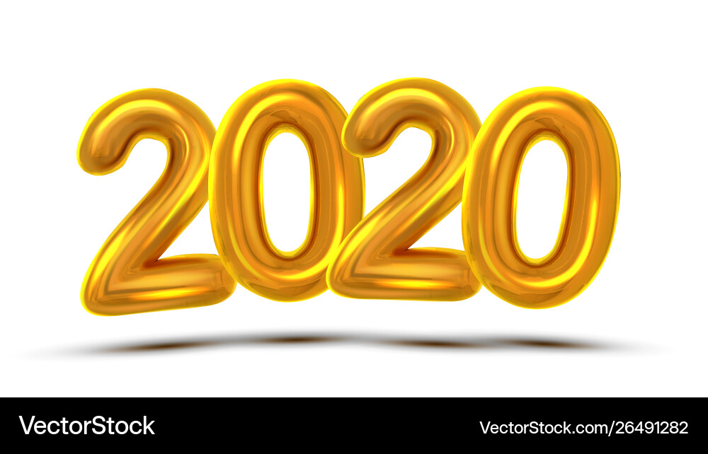 2020 number new year celebration banner Royalty Free Vector