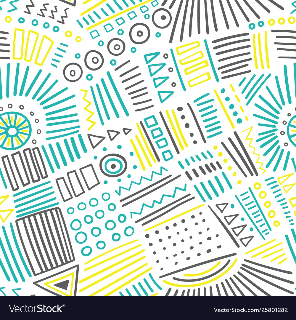 Abstract marker lines seamless pattern Royalty Free Vector