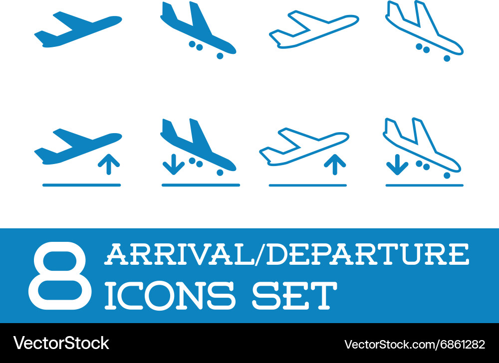 Aircraft or airplane icons set collection Vector Image