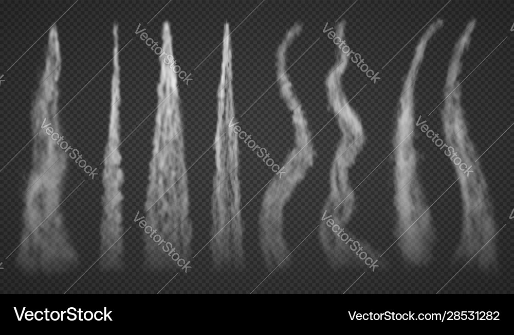 Airplane condensation trails smoke isolated Vector Image