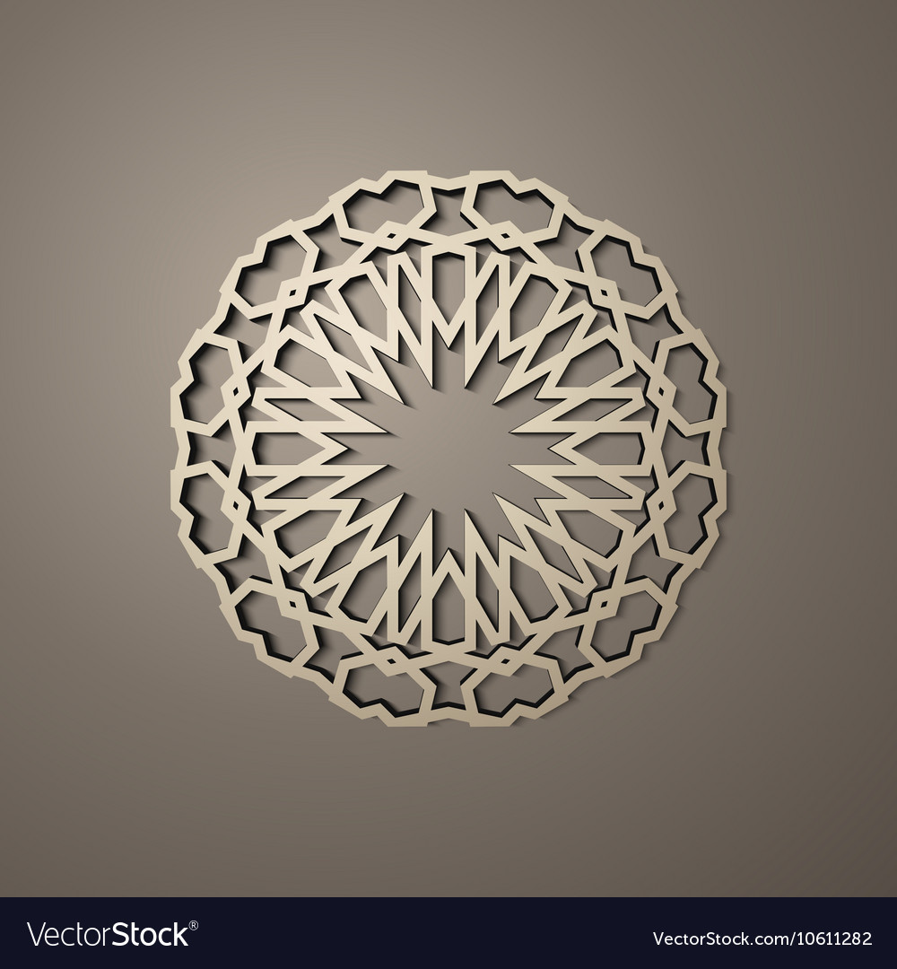 Background with 3d seamless pattern in islamic Vector Image