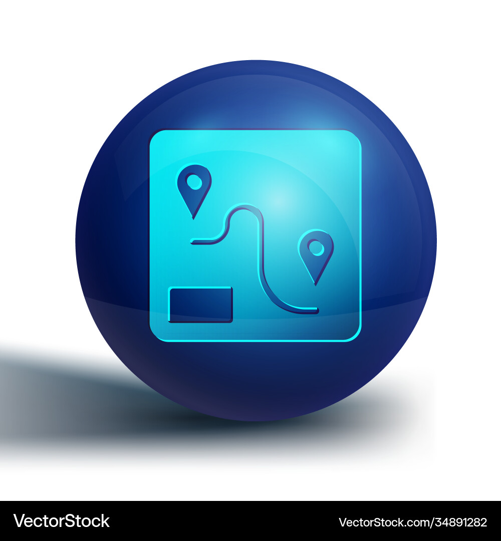 Blue route location icon isolated on white Vector Image