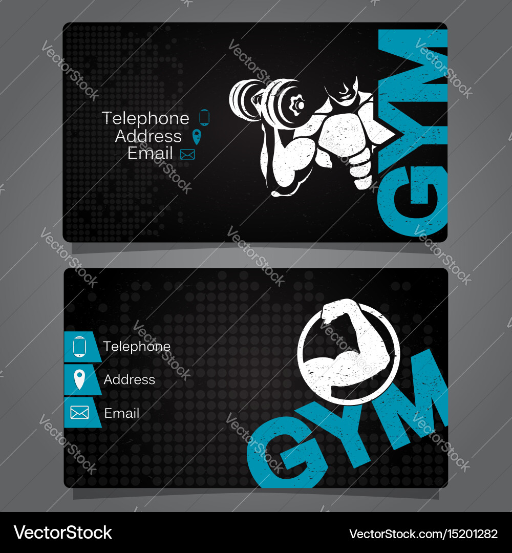 Business card gym Royalty Free Vector Image - VectorStock