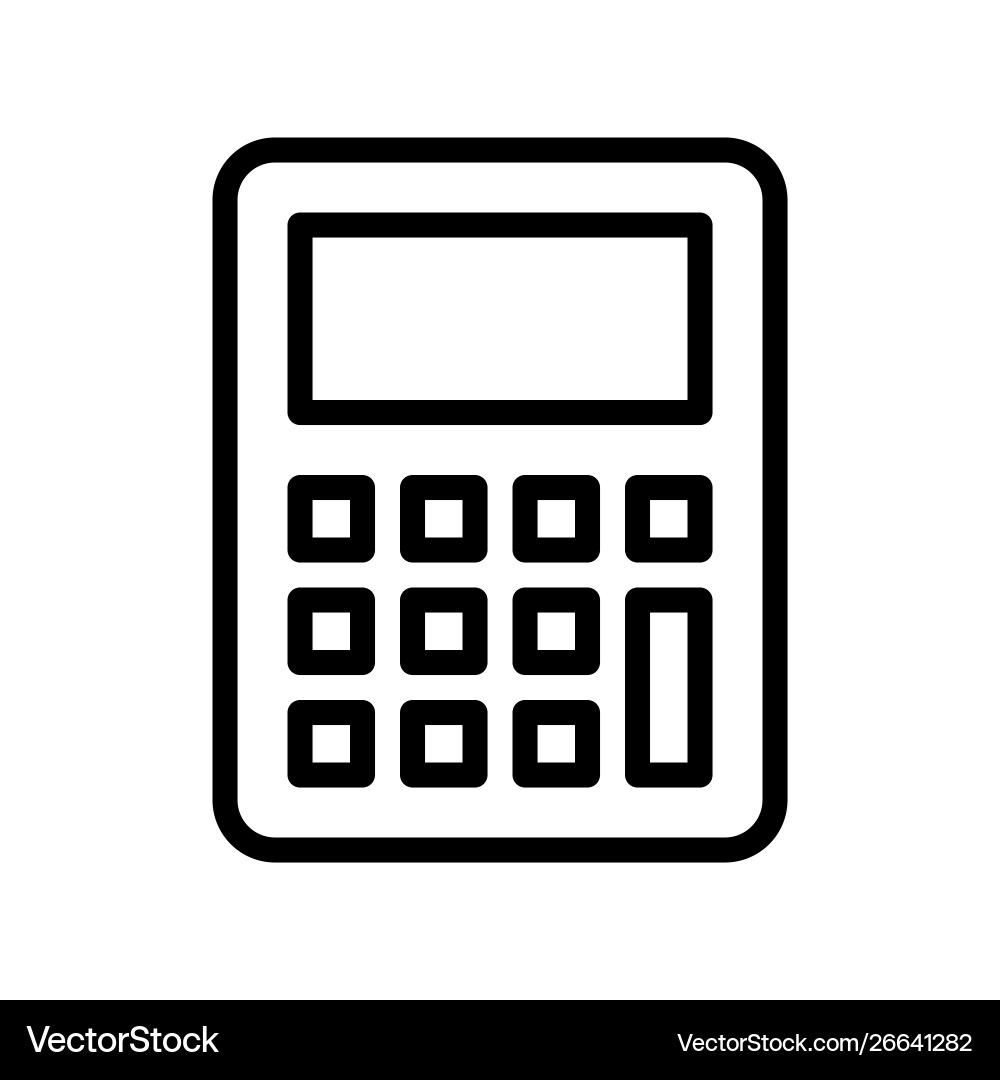 Calculator back to school line design icon Vector Image