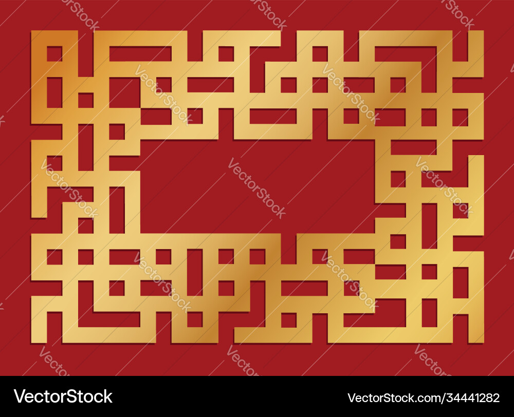 Chinese ornamental line border for abstract Vector Image