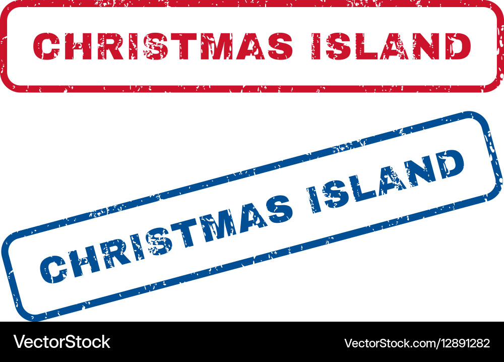 Christmas Island Rubber Stamps Royalty Free Vector Image