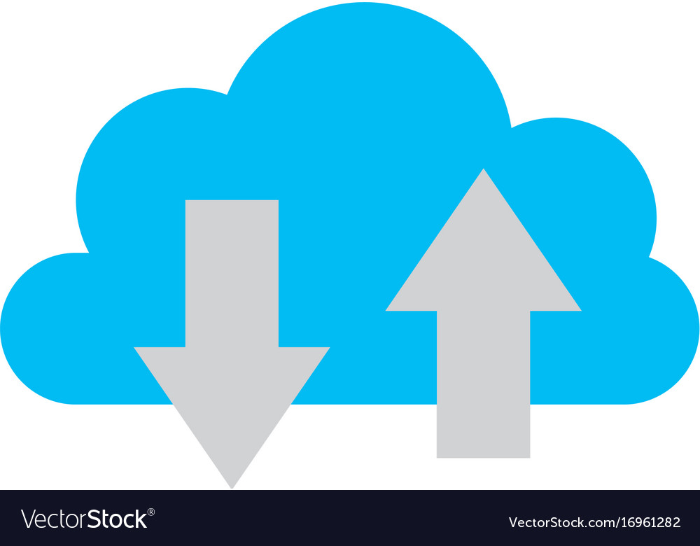 Cloud computing with arrows Royalty Free Vector Image
