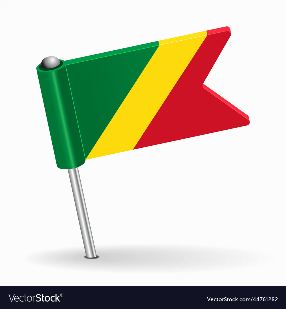 Congolese flag map pointer layout Royalty Free Vector Image