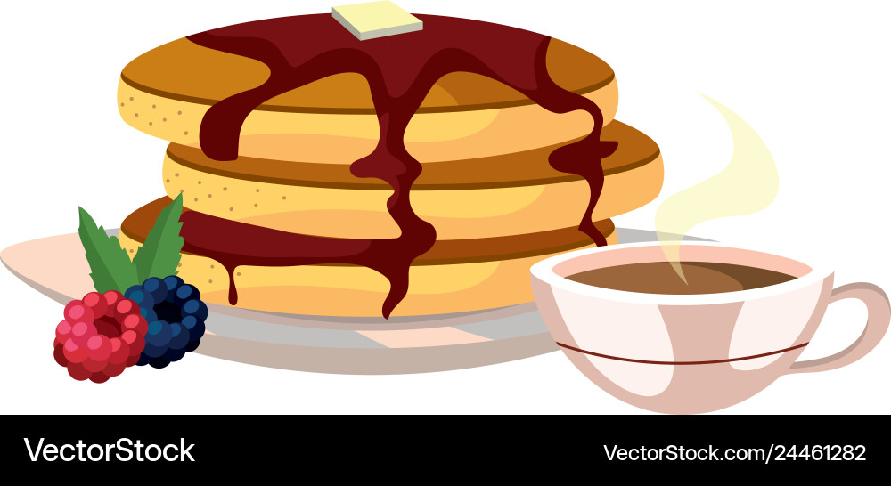 Delicious tasty breakfast cartoon Royalty Free Vector Image
