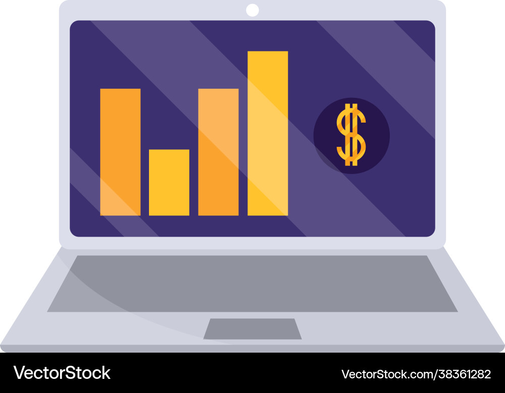 Financial laptop money Royalty Free Vector Image