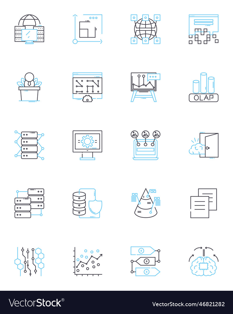 Marketing research linear icons set survey Vector Image Marketing research linear icons set survey Vector Image