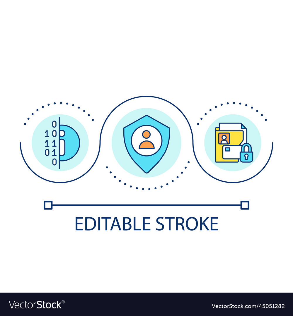 Personal data security loop concept icon Vector Image