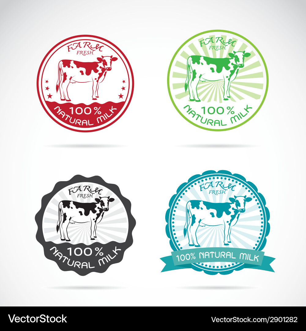 Set of an dairy cows label Royalty Free Vector Image