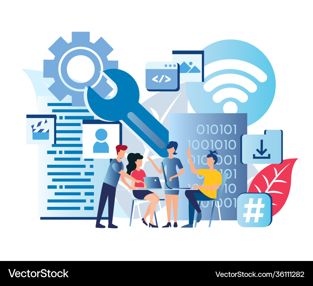 Technical support center call modern Royalty Free Vector