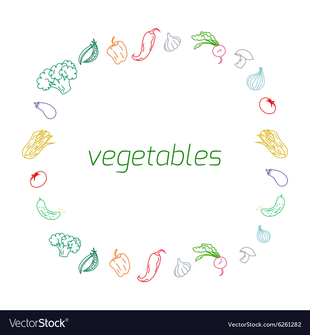 Vegetables text background Royalty Free Vector Image