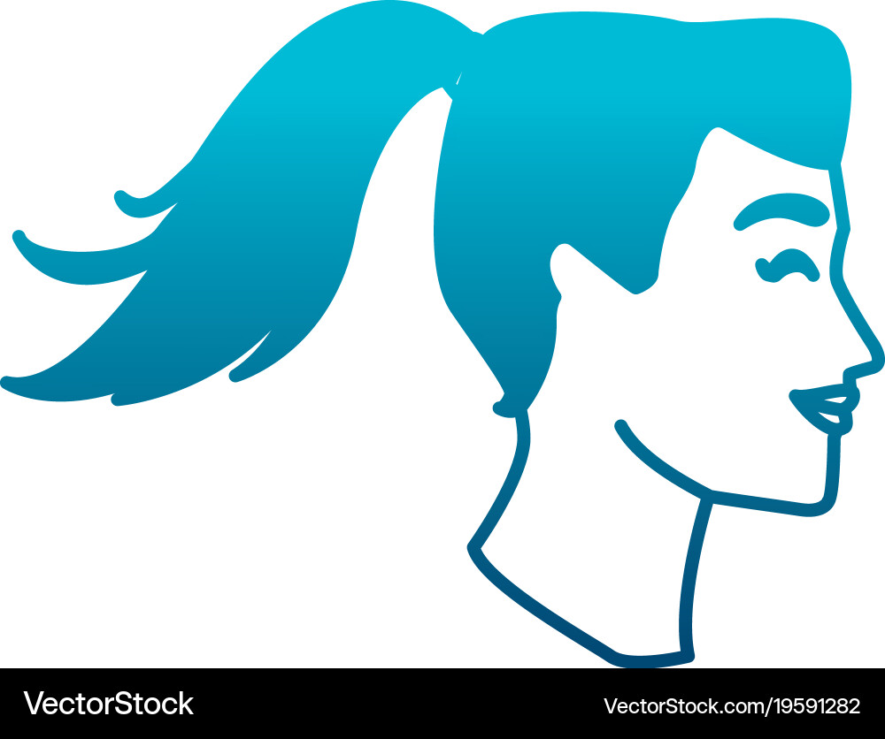 Woman head silhouette Royalty Free Vector Image