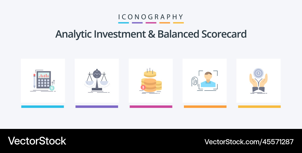 Analytic investment and balanced scorecard flat 5 Vector Image