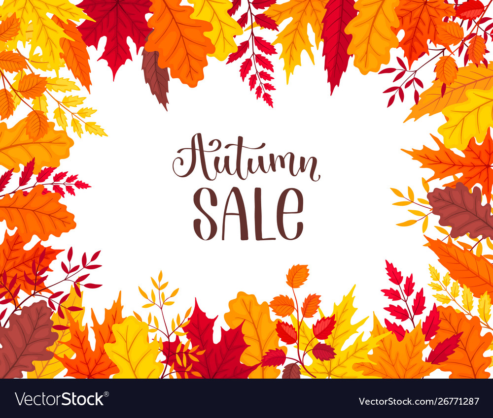 Autumn leaves composition Royalty Free Vector Image
