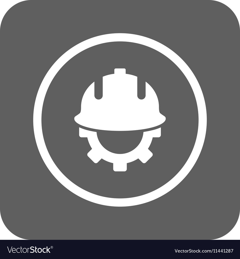 Development helmet flat squared icon Royalty Free Vector