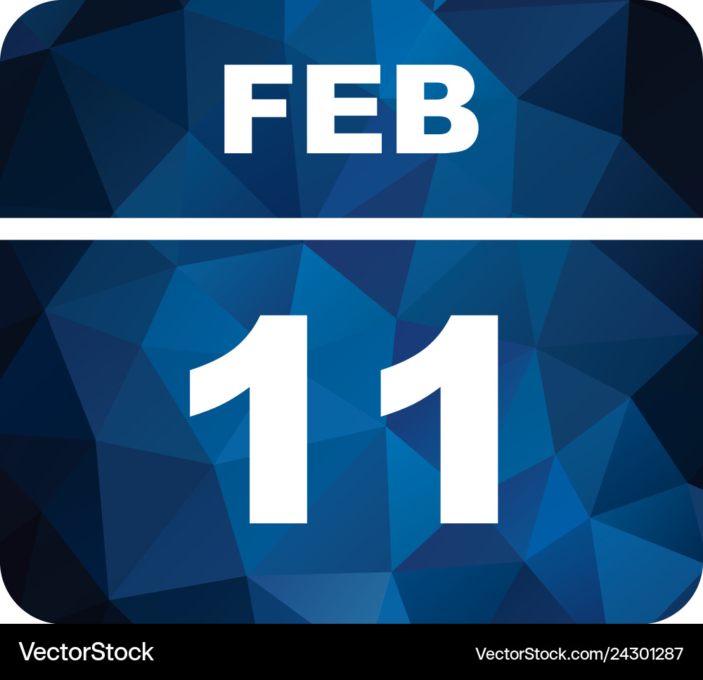 February 11th date on a single day calendar Vector Image