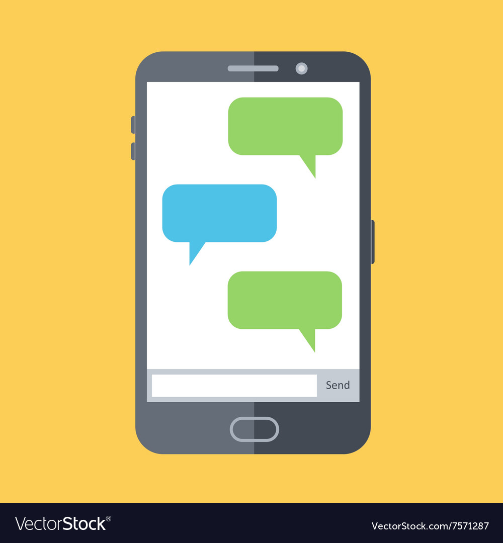 Flat design mobile chat Royalty Free Vector Image