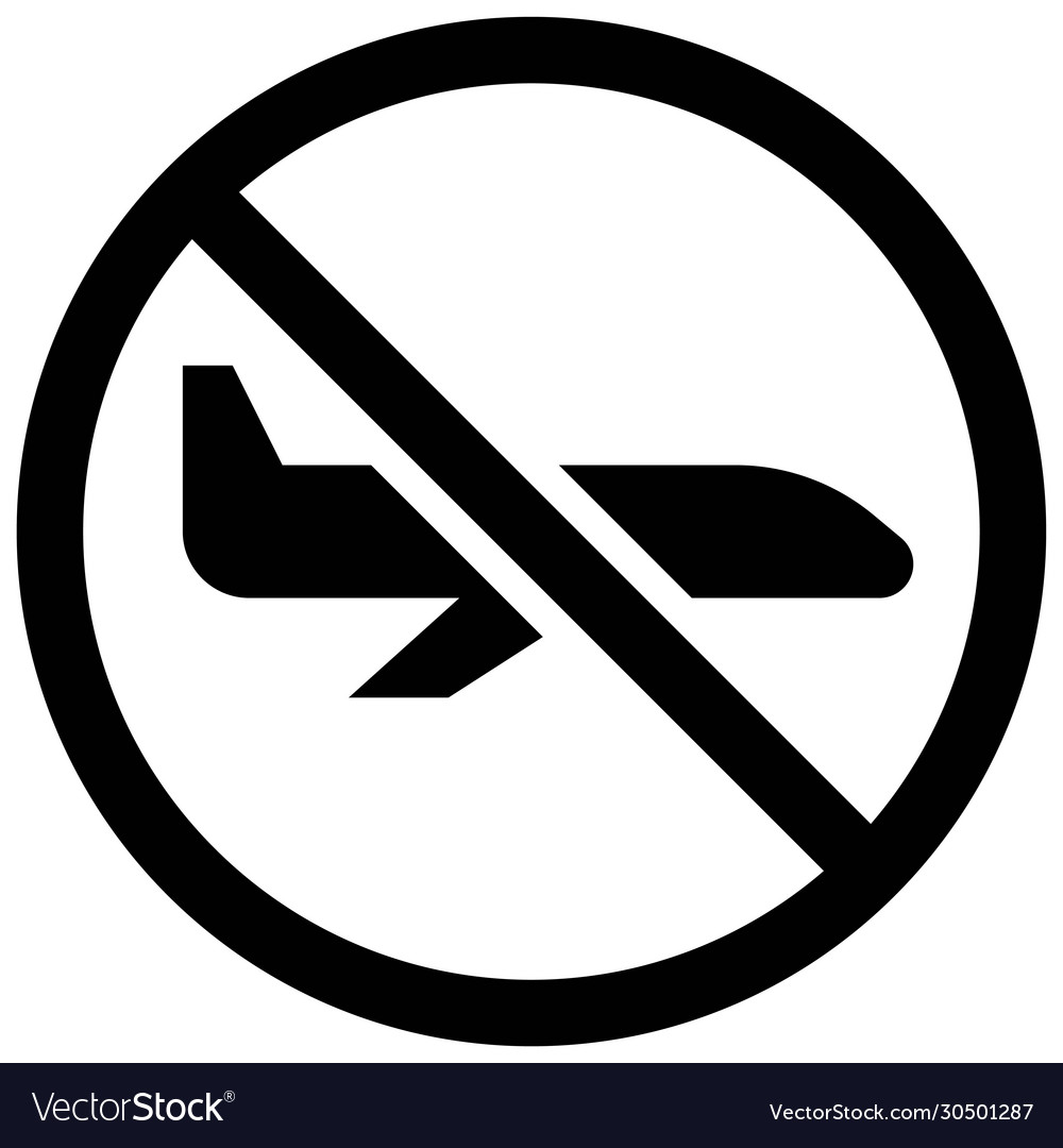 Flight cancellation solid style icon Royalty Free Vector