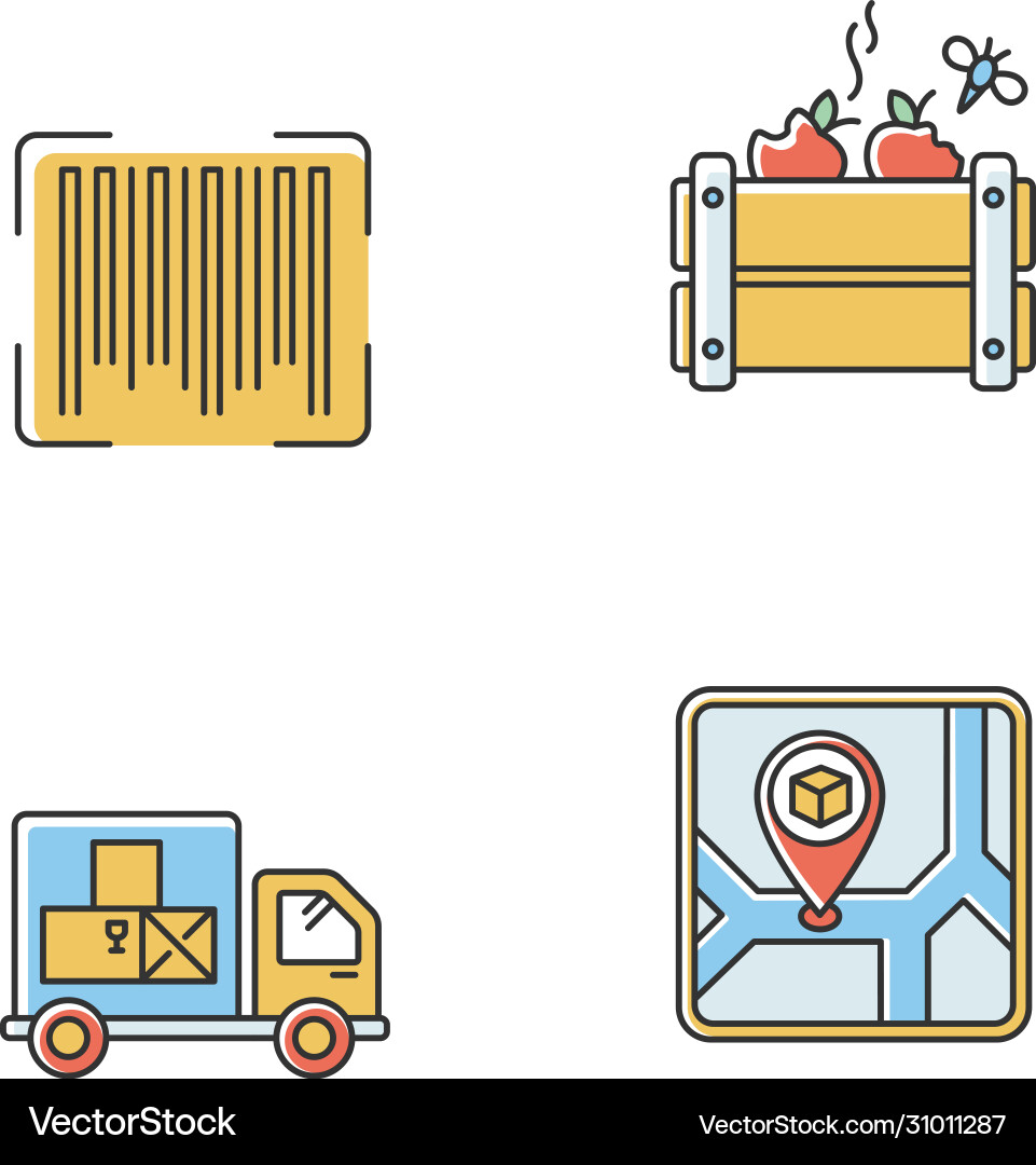 Goods availability and quality control rgb color Vector Image