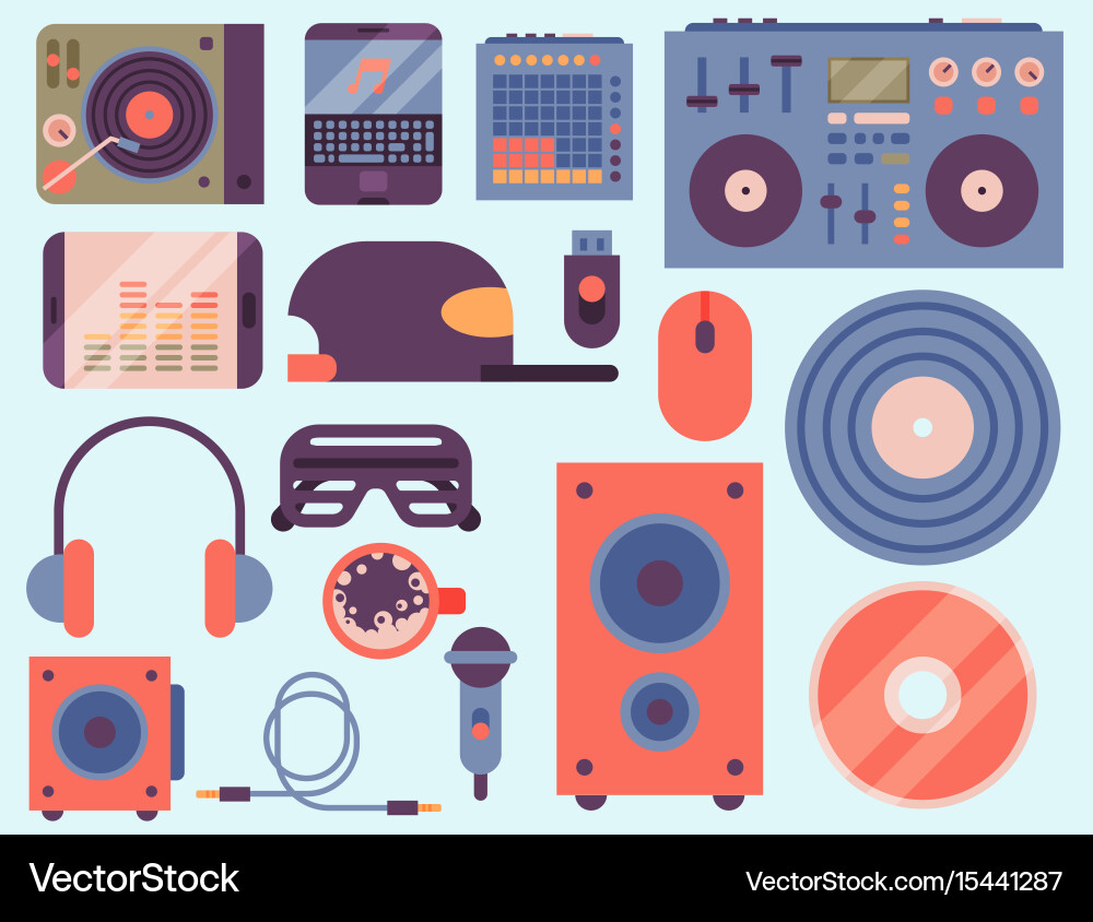 Hip hop accessory musician instruments breakdance Vector Image