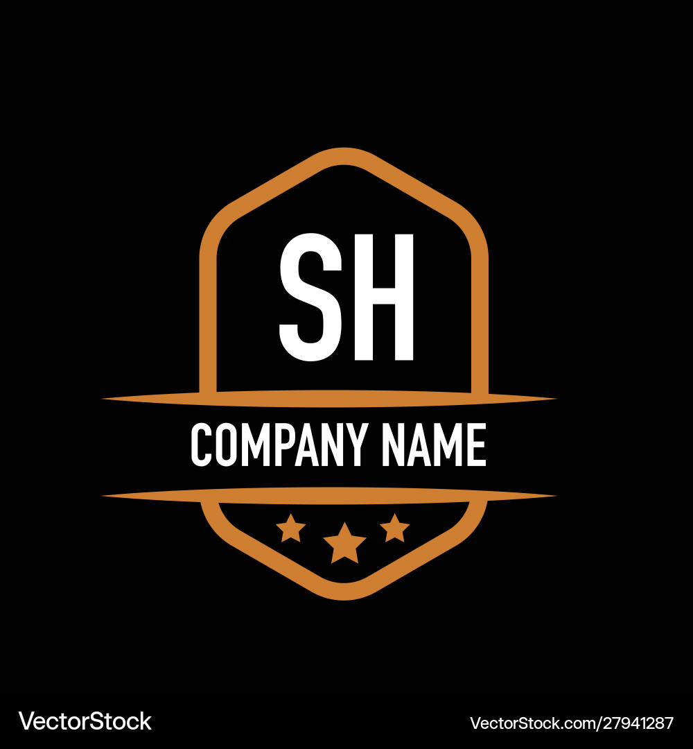 Initial letter sh vintage logo concept graphic Vector Image