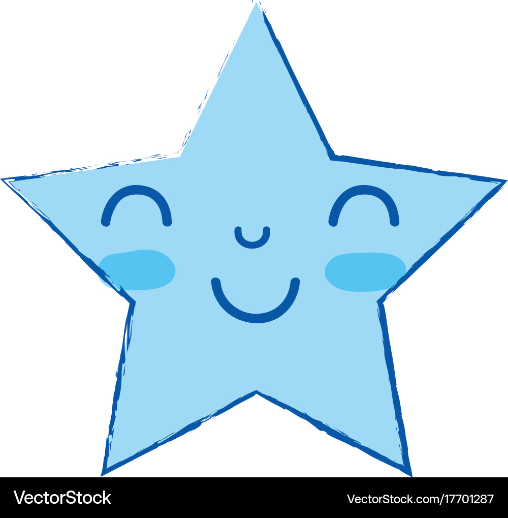 Kawaii cute happy star sparkly Royalty Free Vector Image