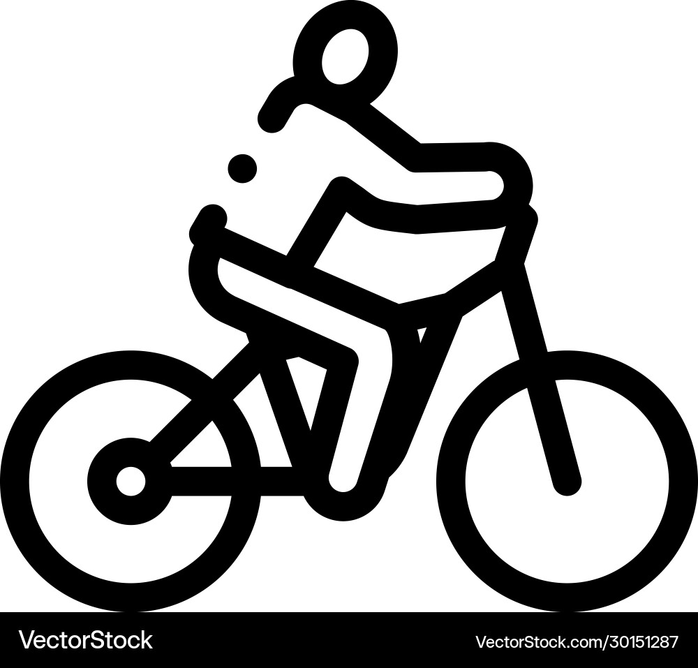 Man on bicycle icon outline Royalty Free Vector Image