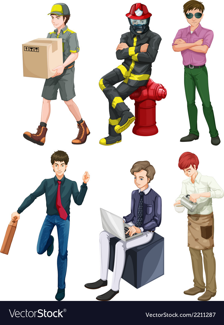 Men with different professions Royalty Free Vector Image