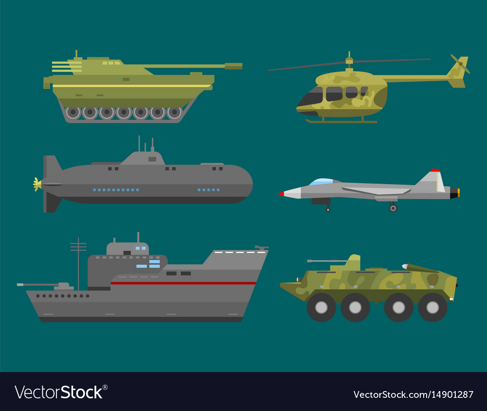 Military technic army war transport fighting Vector Image