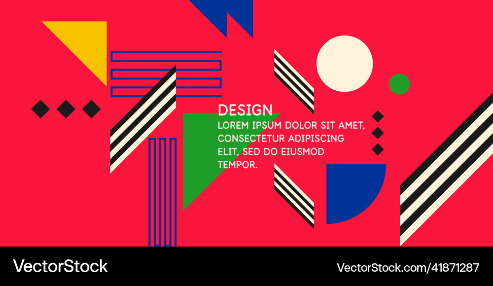 Modern geometric composition of various shapes Vector Image