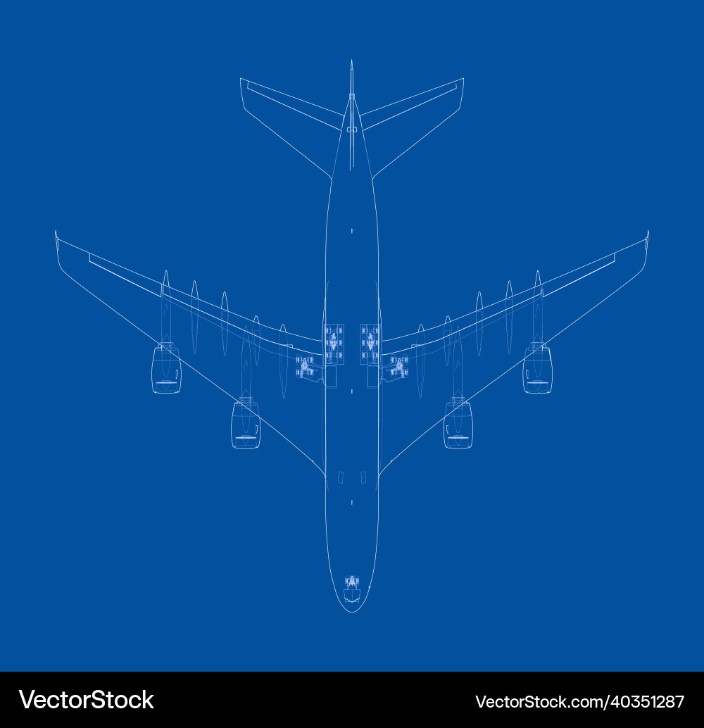 Passenger airplane rendering of 3d Royalty Free Vector Image