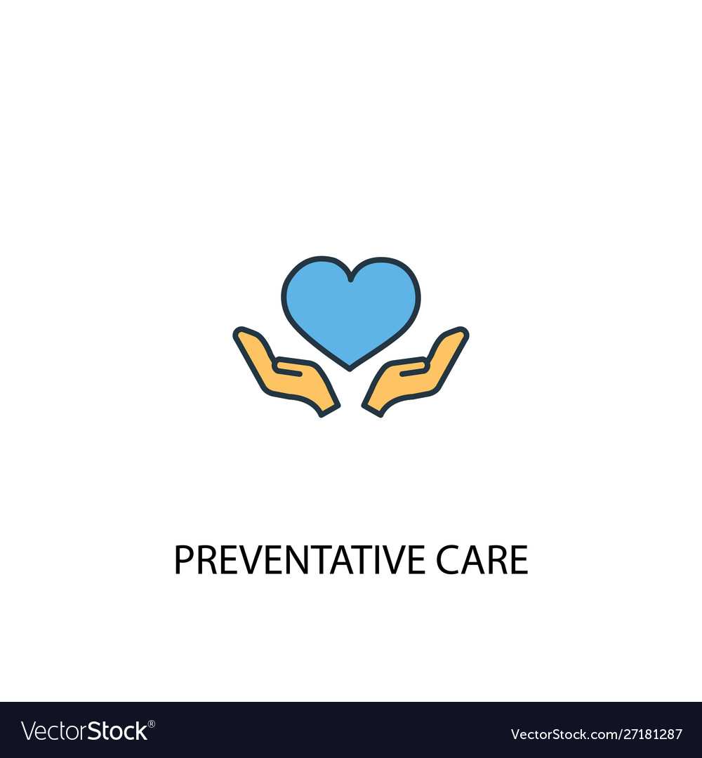 Preventive Care Concept 2 Colored Line Icon Vector Image