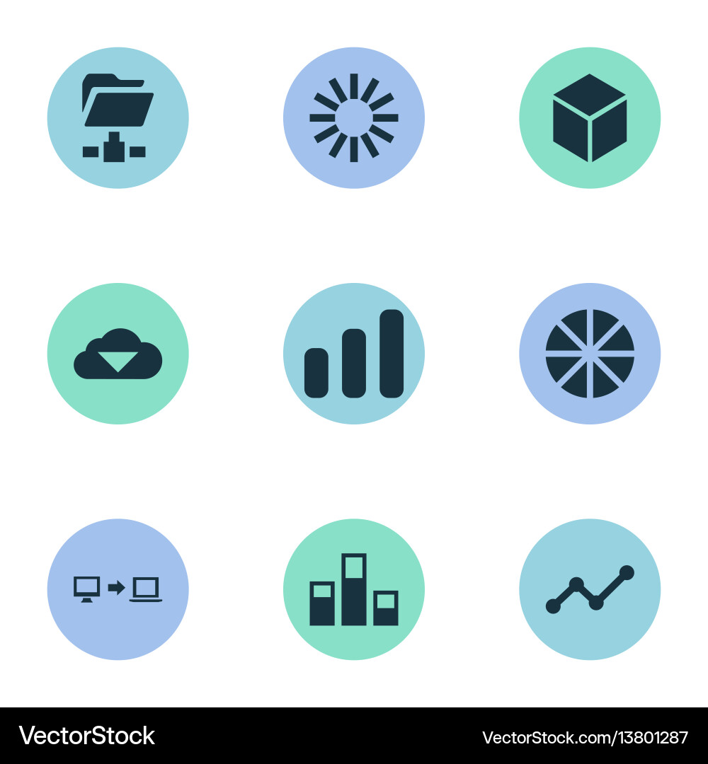 Set of simple analysis icons Royalty Free Vector Image