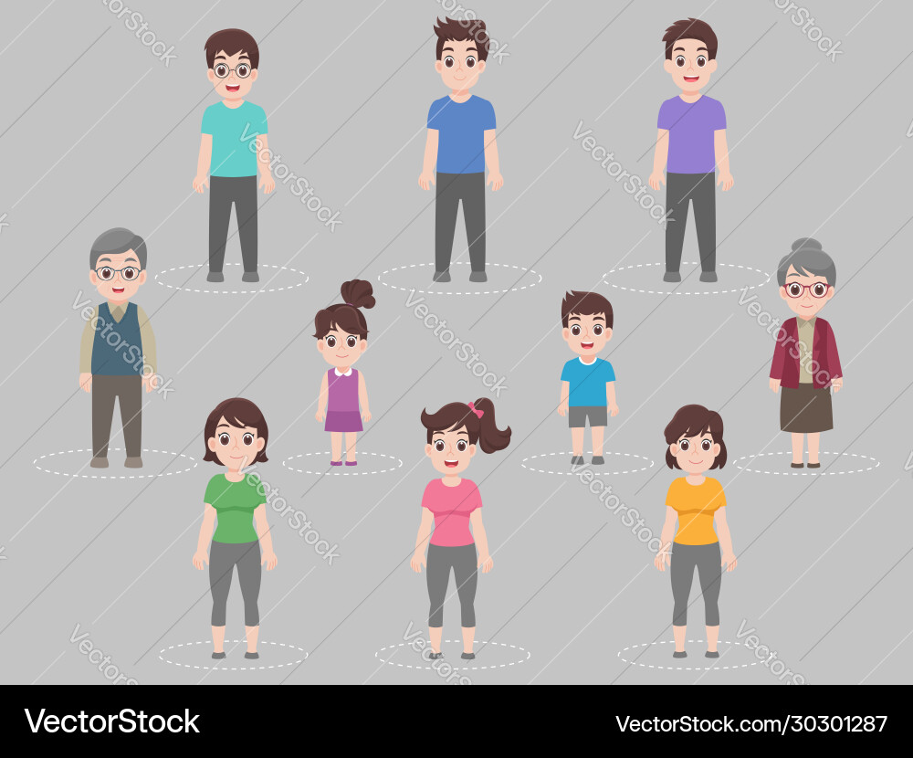 Social distancing people keeping distance Vector Image
