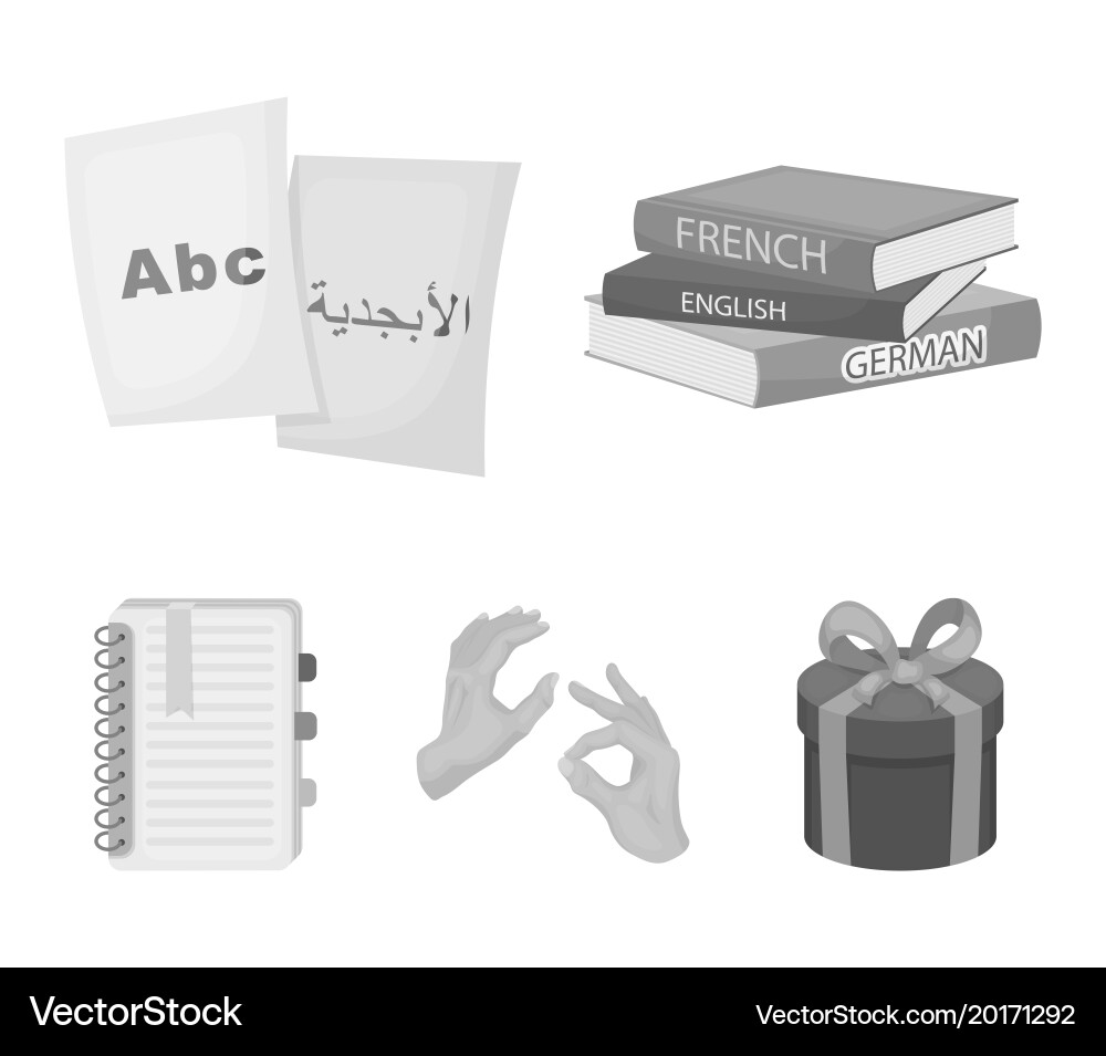 A pile of books in different languages sheets Vector Image