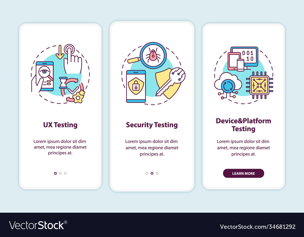 App Testing Components Onboarding Mobile Page Vector Image