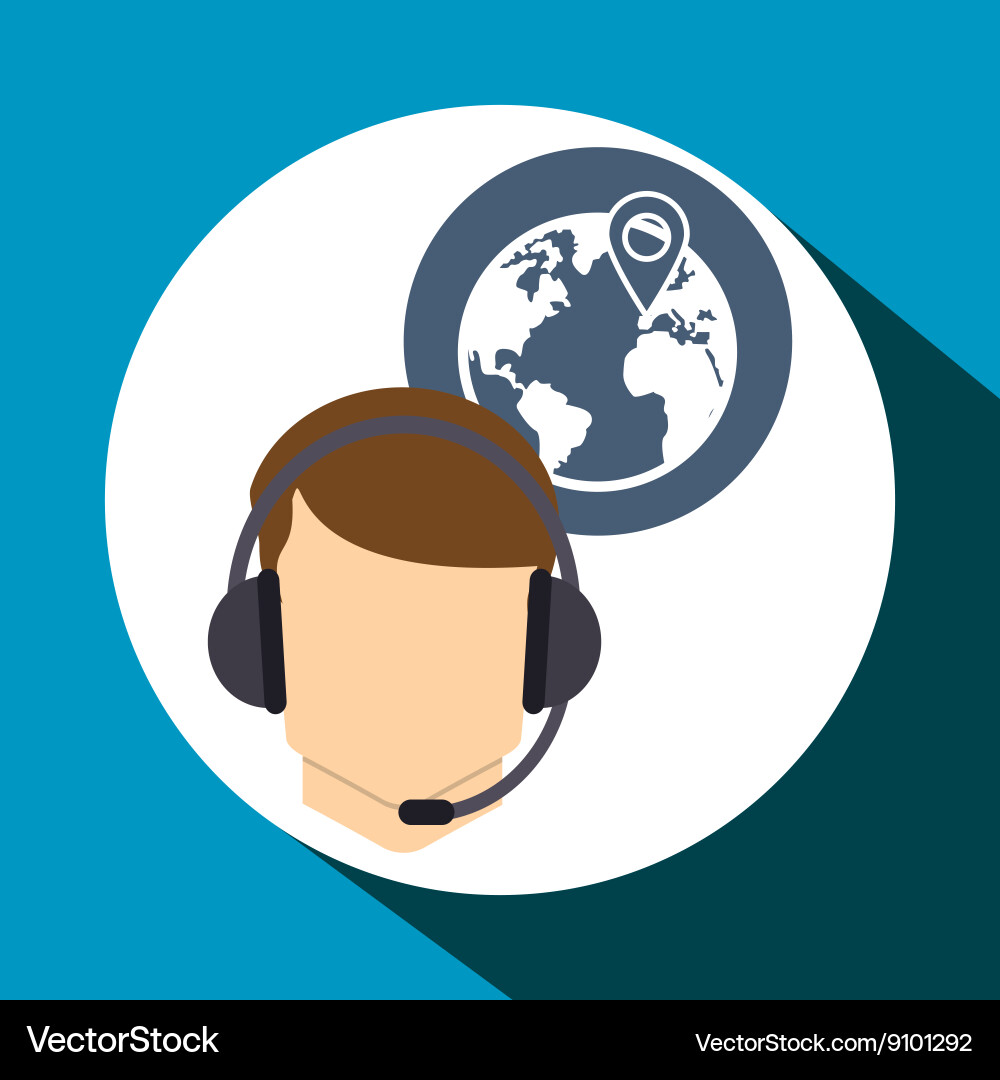 Call center design customer service icon flat Vector Image