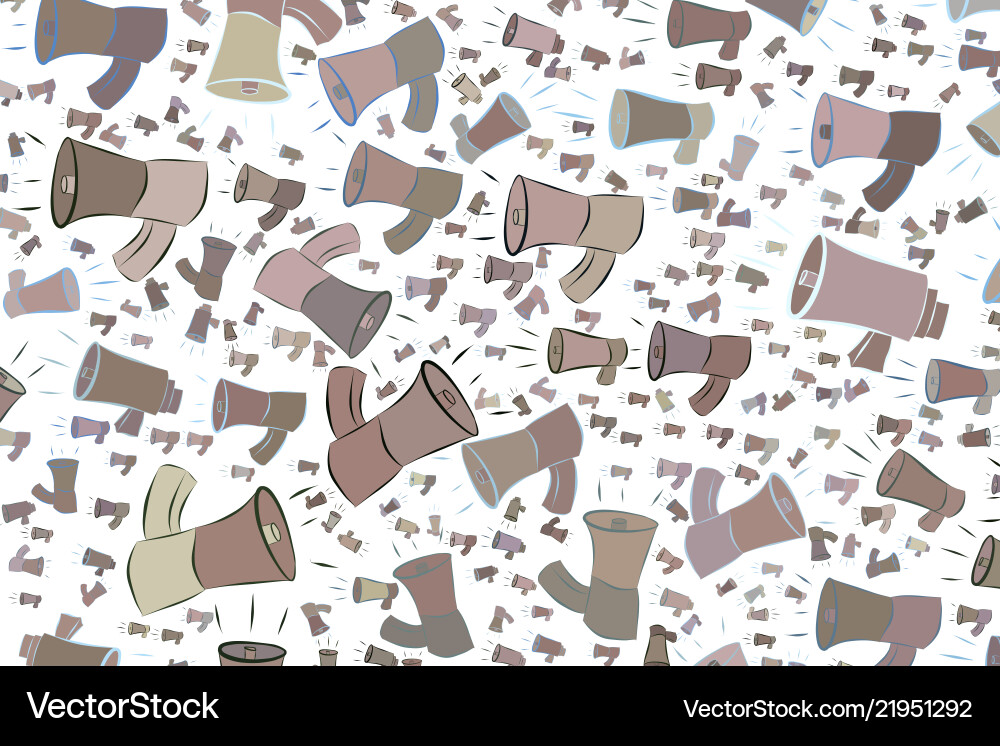 Decorative hand drawn loud speaker art wallpaper Vector Image