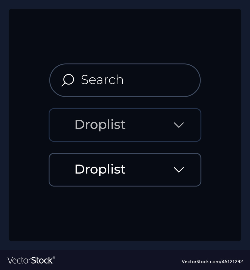 Drop down list ui elements kit Royalty Free Vector Image