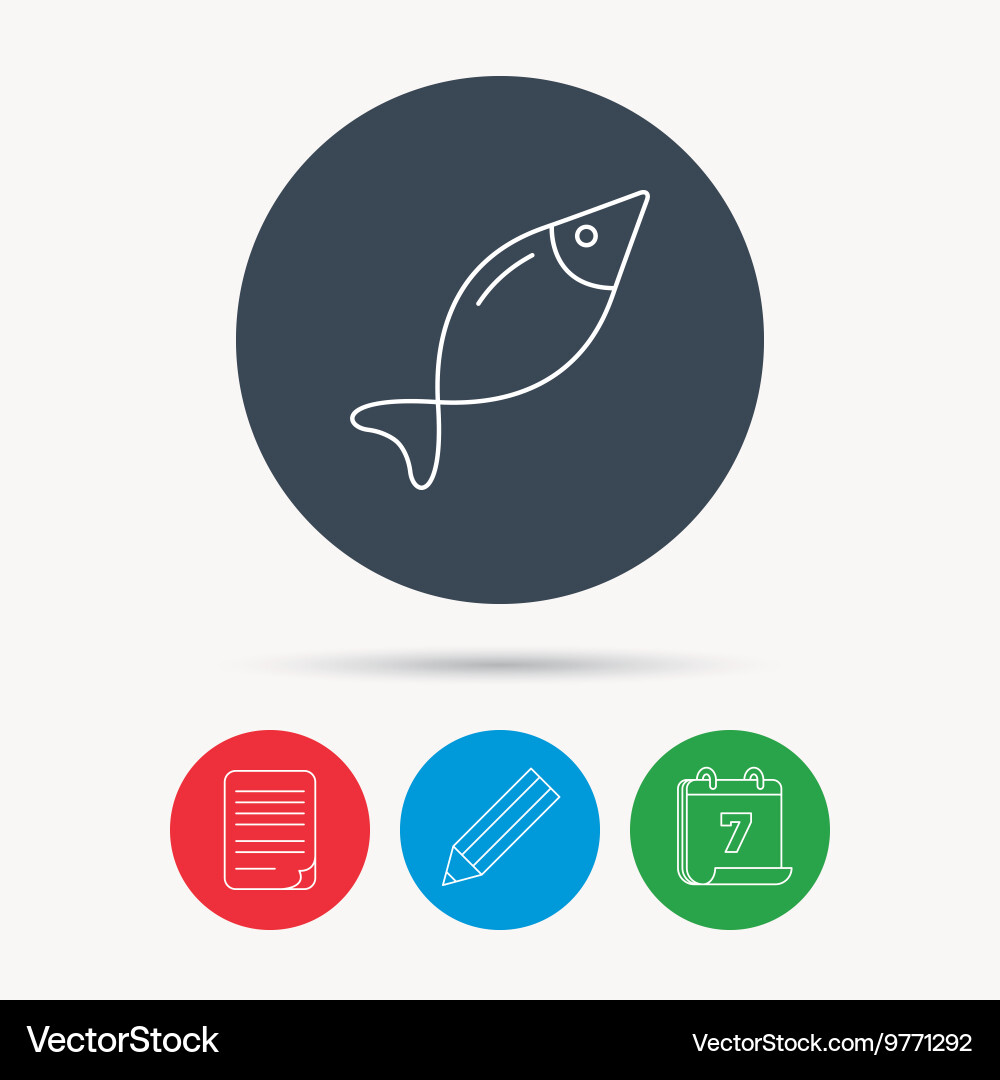Fish icon Fishing sign Royalty Free Vector Image