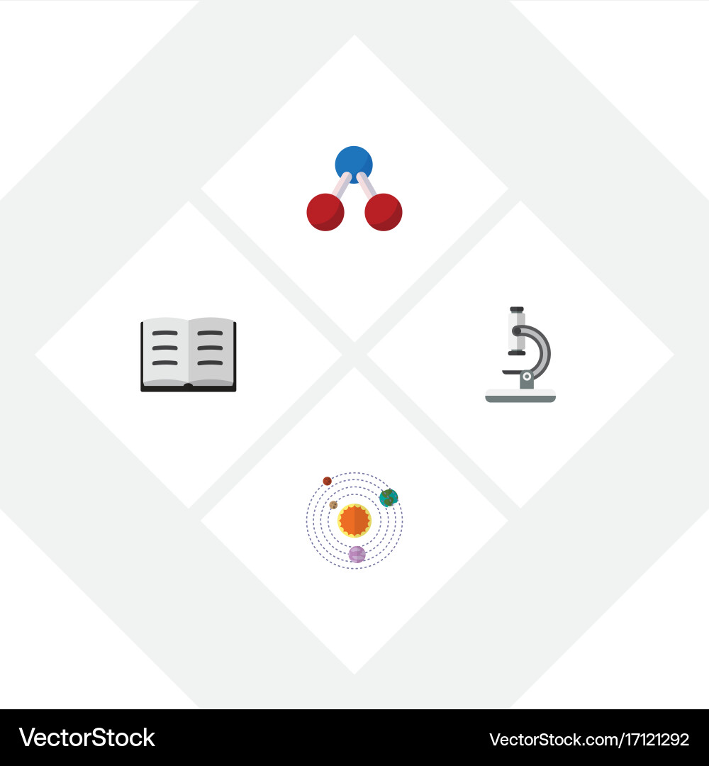 Flat icon science set lecture glass milky way Vector Image